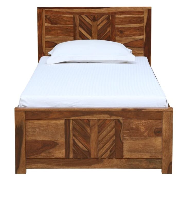 Wooden Single Size Bed for Bedroom | Solid Wood Bed Without Storage for ...