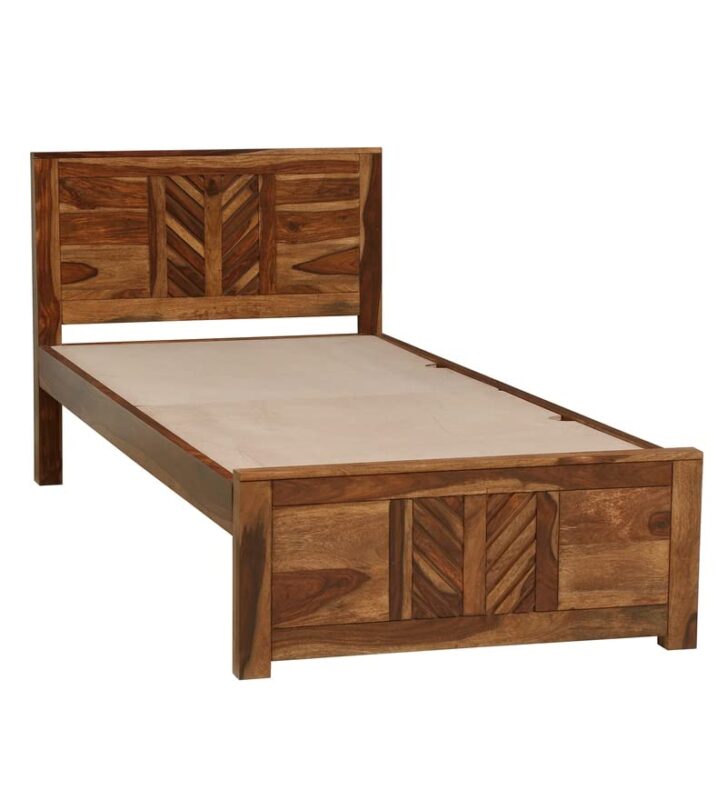 Wooden Single Size Bed for Bedroom | Solid Wood Bed Without Storage for ...